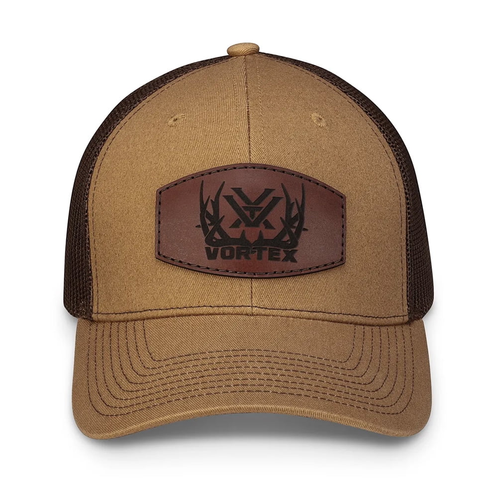 Vortex Logo Hat (Brown with Leather Patch) – HuntVault